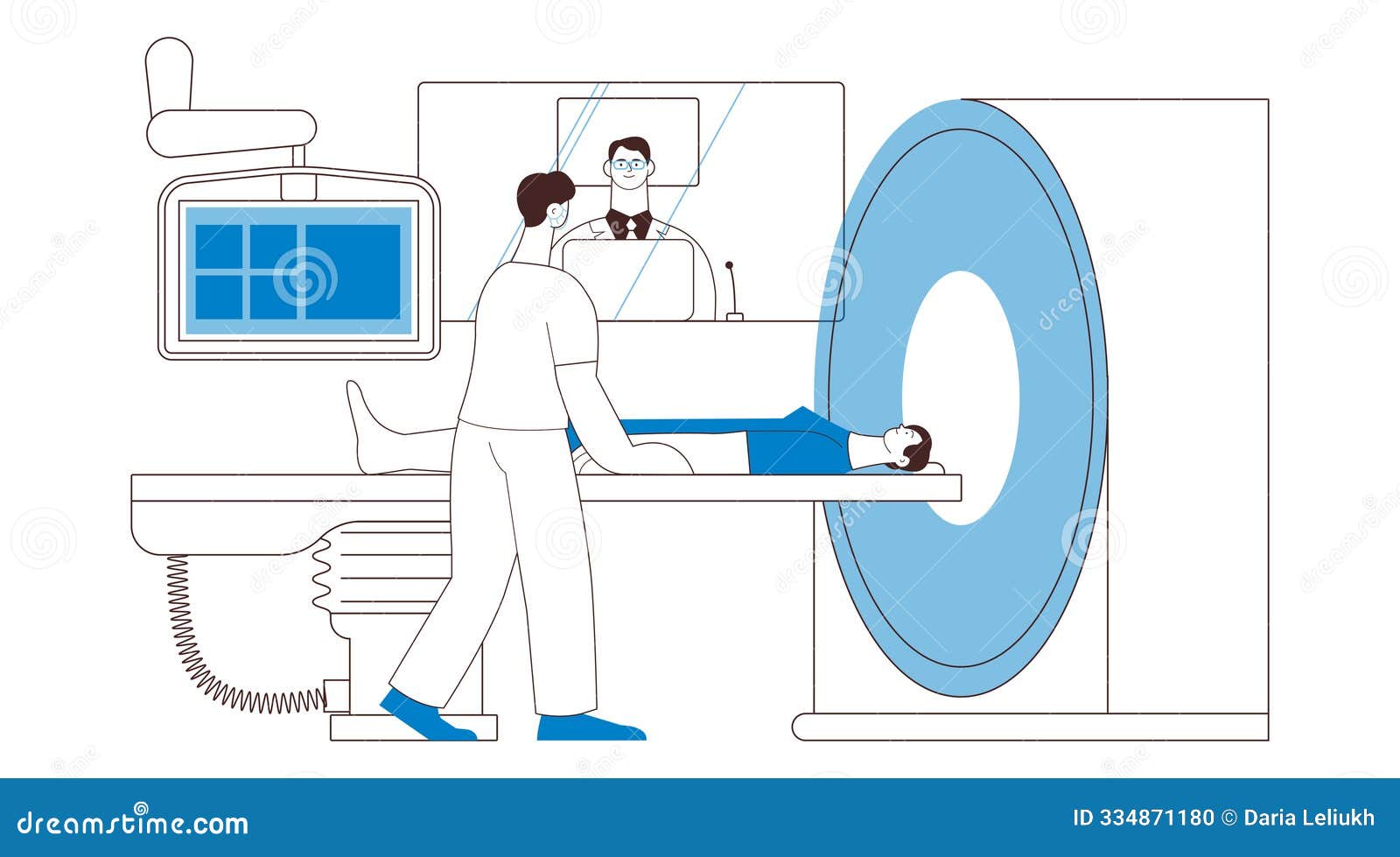 Magnetic Resonance Tomography. MRI Procedure. Patient in the Scanner ...