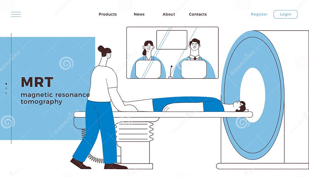 Magnetic Resonance Tomography. MRI Procedure. Patient in the Scanner ...