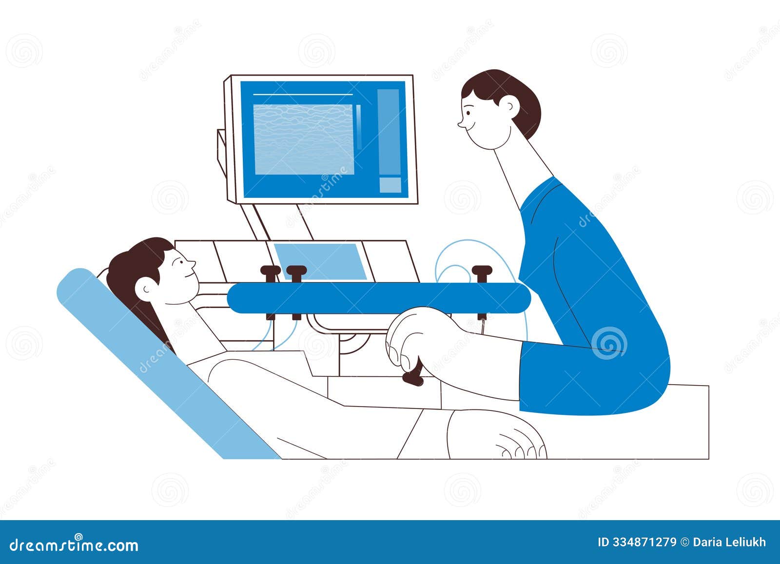 Ultrasonography Procedure. Female Medical Specialist Examining Female ...
