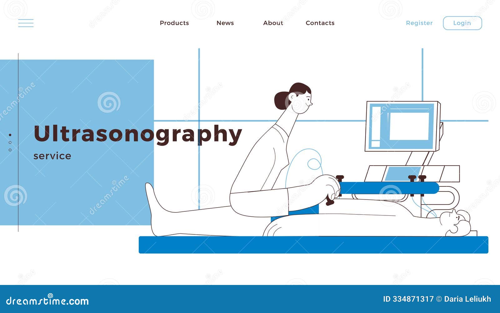 Ultrasonography Procedure. Female Medical Specialist Examining Male ...