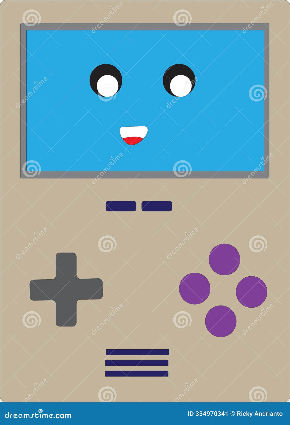 Vector Illustration of Cute Kawaii Nintendo GameBoy Console and Gaming ...