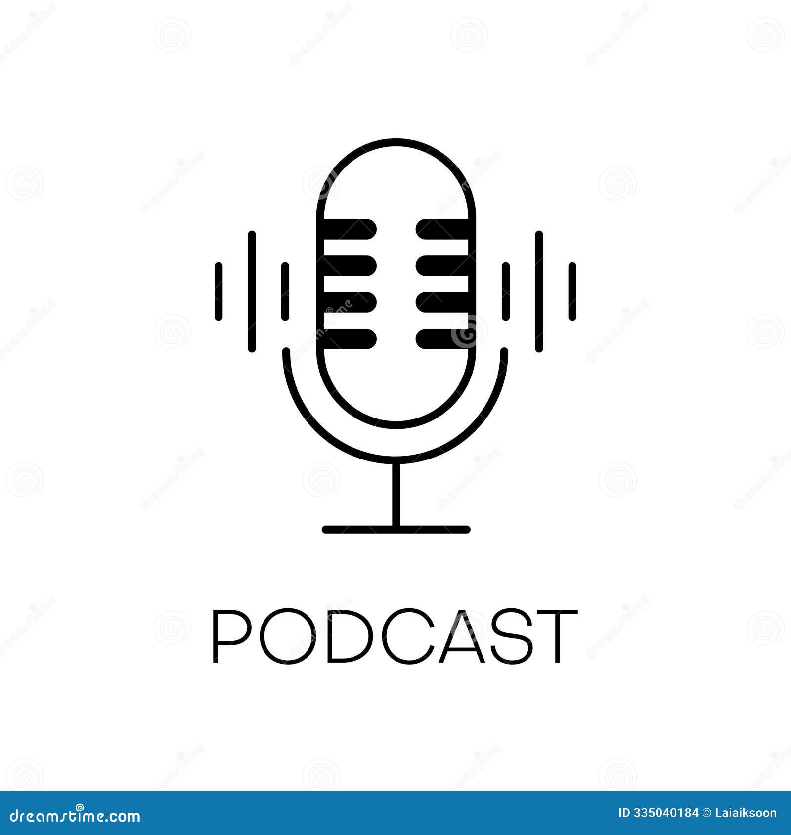 Podcast Concept Icon. Sound Wave Equalizer Symbol. Webinar, Online ...