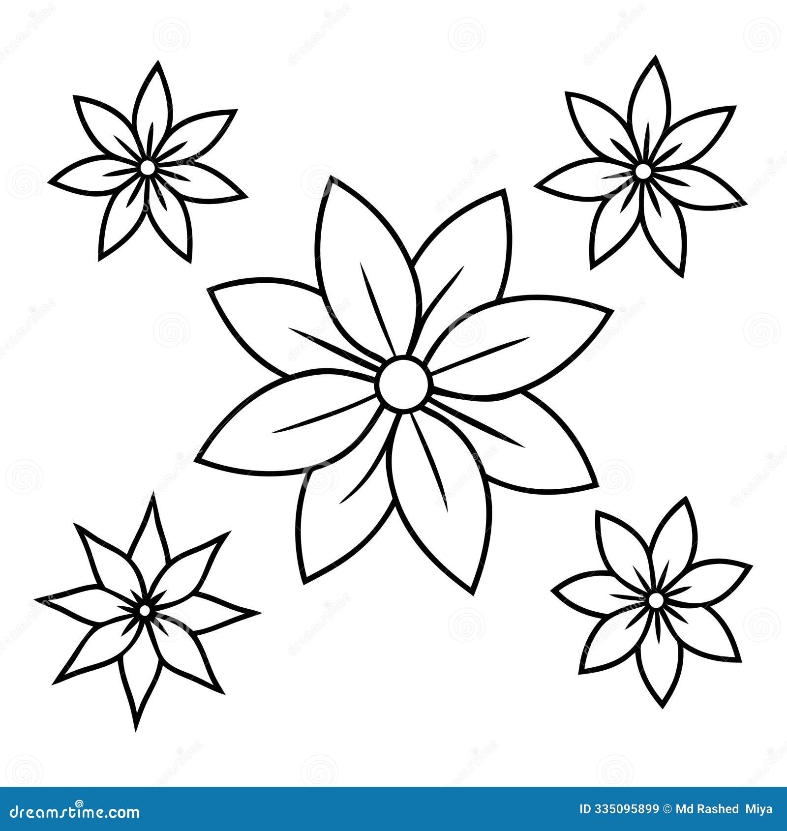Elegant Line Art Floral Design: Intricate Flower Illustrations for ...