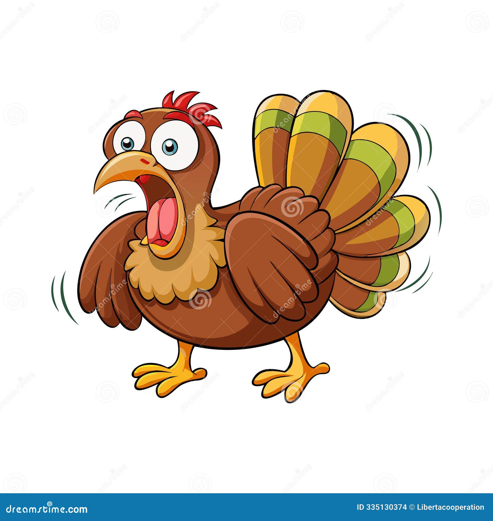 Funny Cartoon Turkey Illustration - Hilarious Animal Clipart for ...