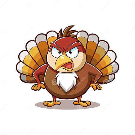 Angry Cartoon Turkey Vector Illustration - Thanksgiving Animation Art ...