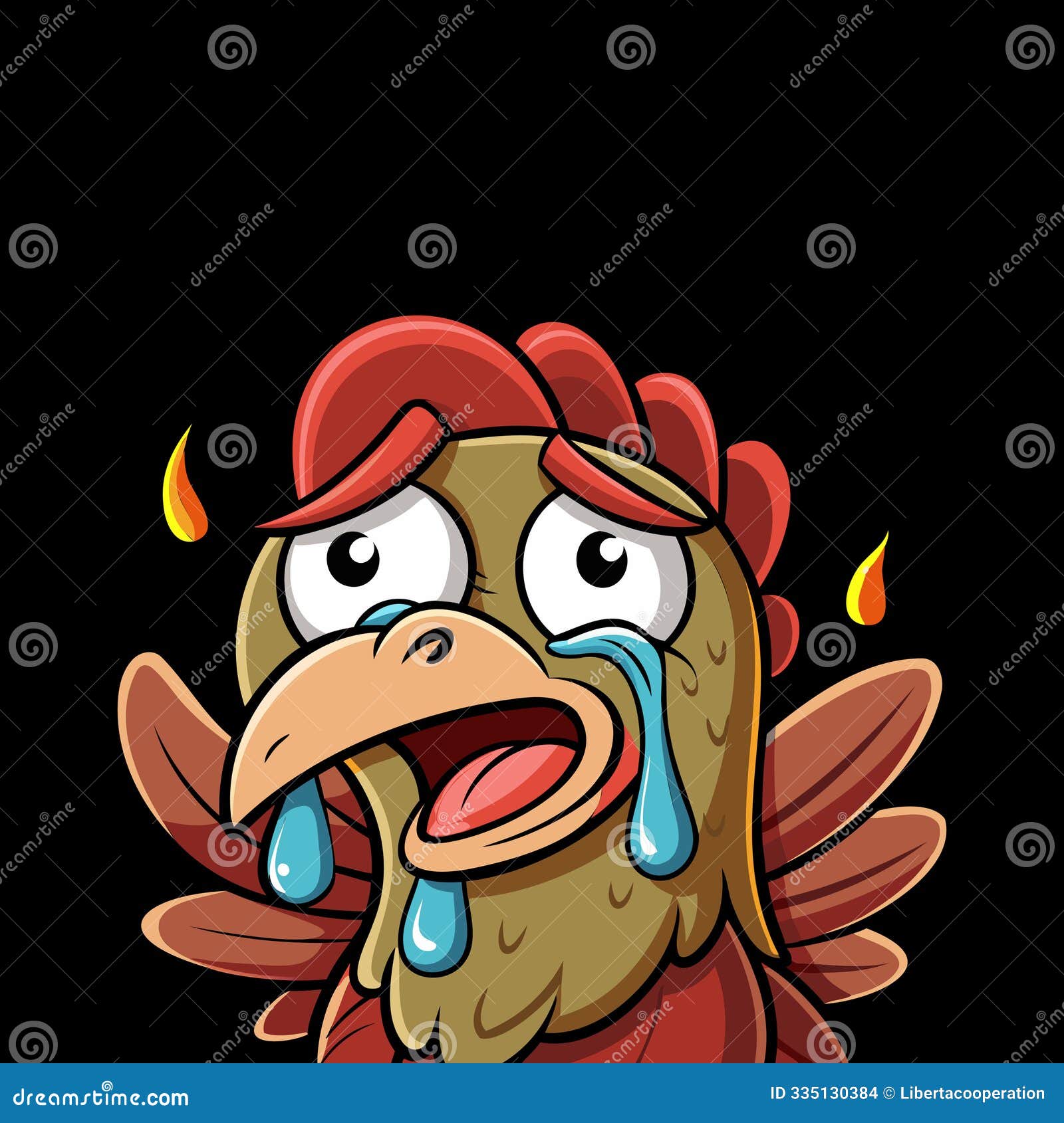 Cartoon Crying Chicken Character Illustration - Emotional Bird Clipart ...