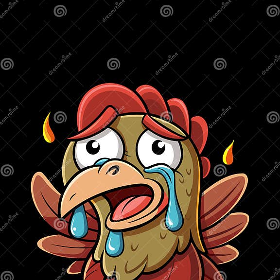 Cartoon Crying Chicken Character Illustration - Emotional Bird Clipart ...