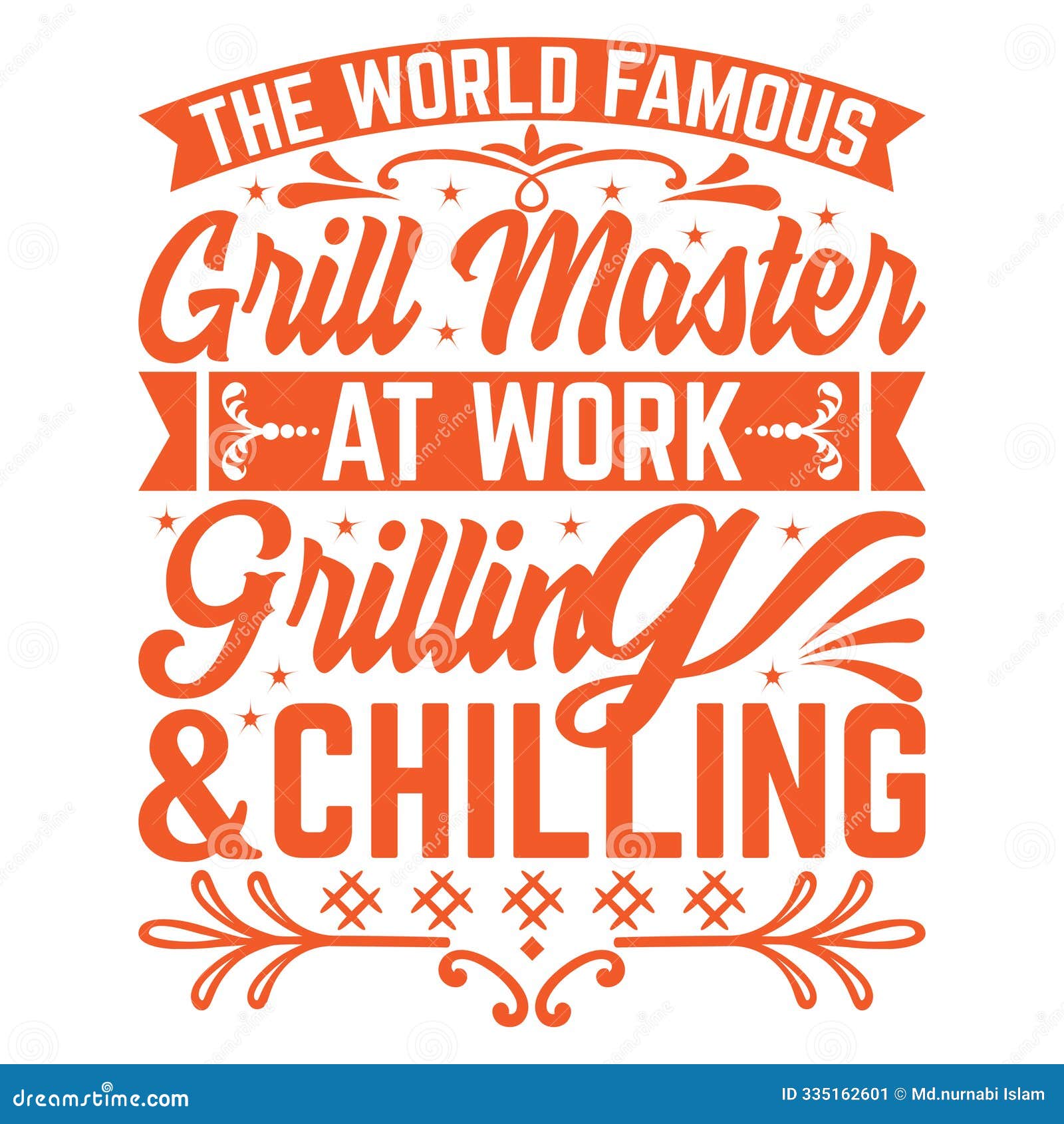 The World Famous Grill Master at Work Typography T Shirt Design Stock ...