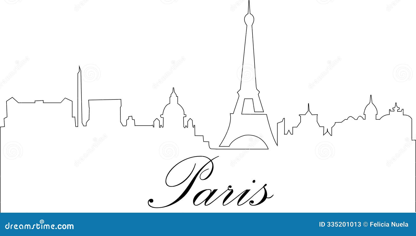 City Paris Vector Line Drawing Free Vector Stock Illustration ...