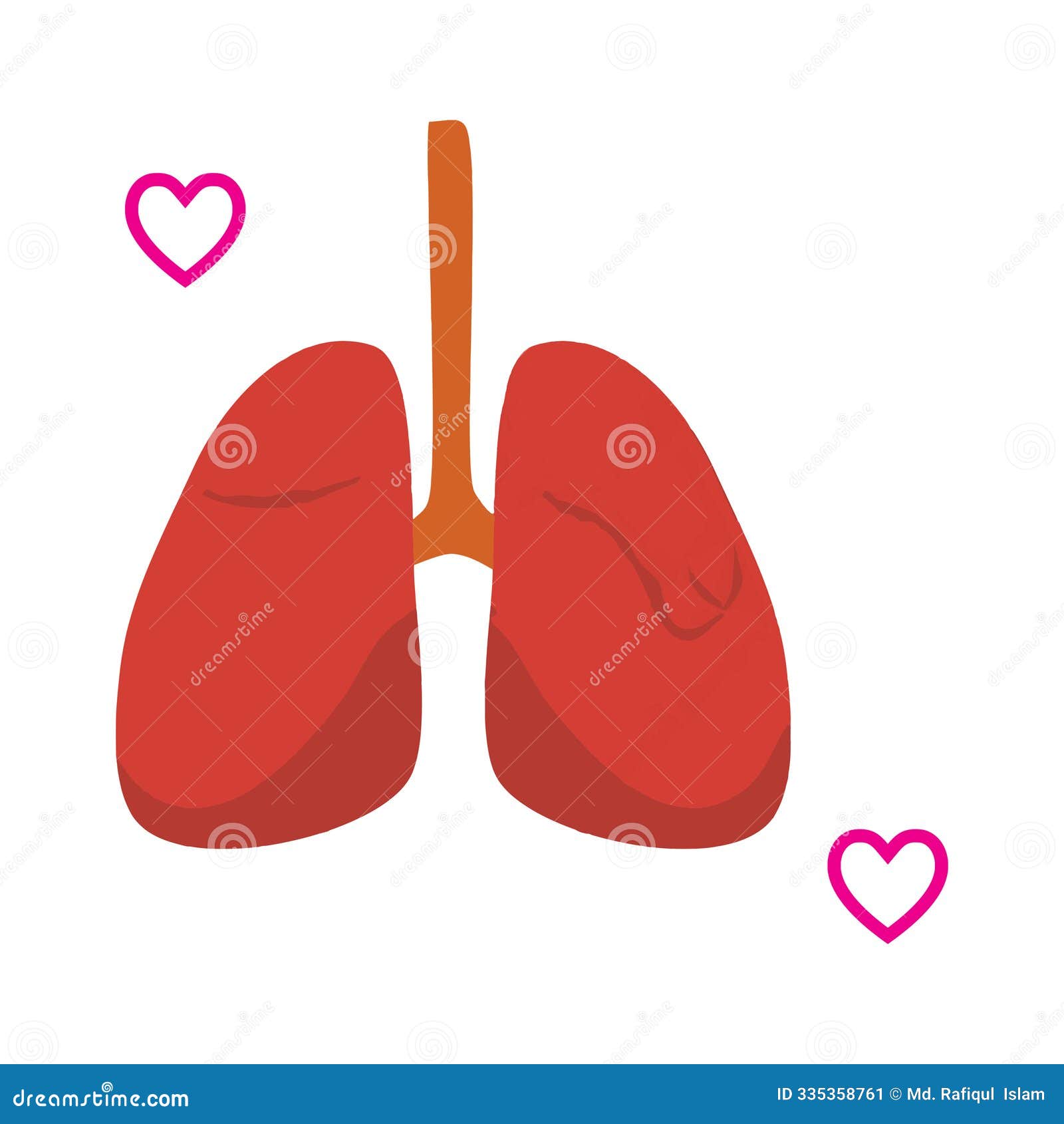 Lungs Human Health Sticker Illustration Respiratory Organ Isolated ...