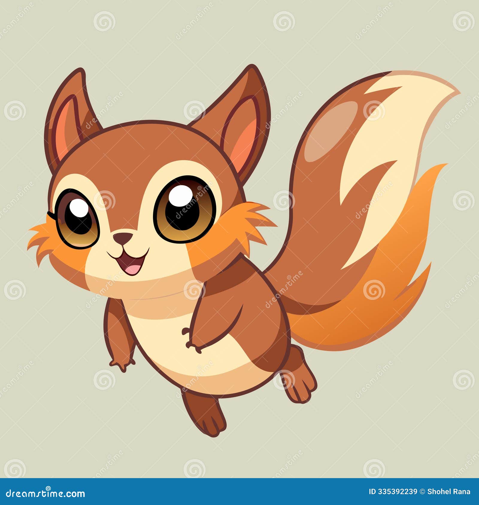 Print Flying Squirrel Vector Art Illustrations Set of Detailed Flying ...