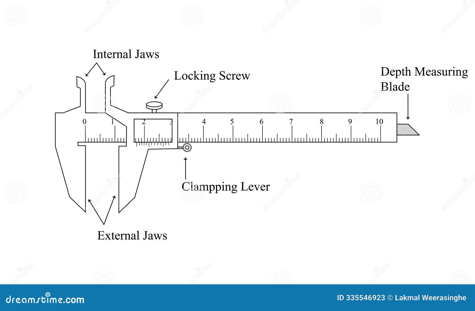 Vernier Caliper Measuring Tool Showing Precise Measurement Concept ...