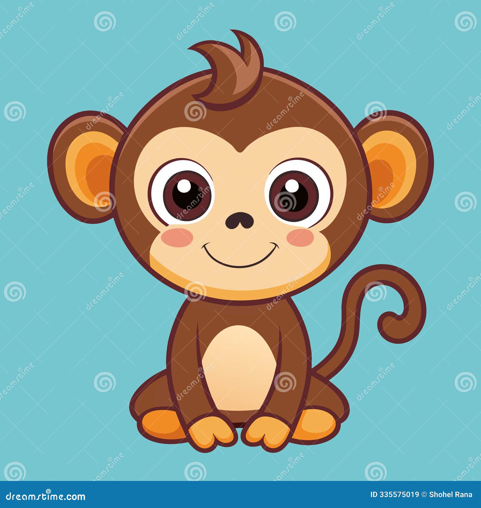 Print Adorable Monkey Clipart Vector Art Featuring Cute Monkeys in ...