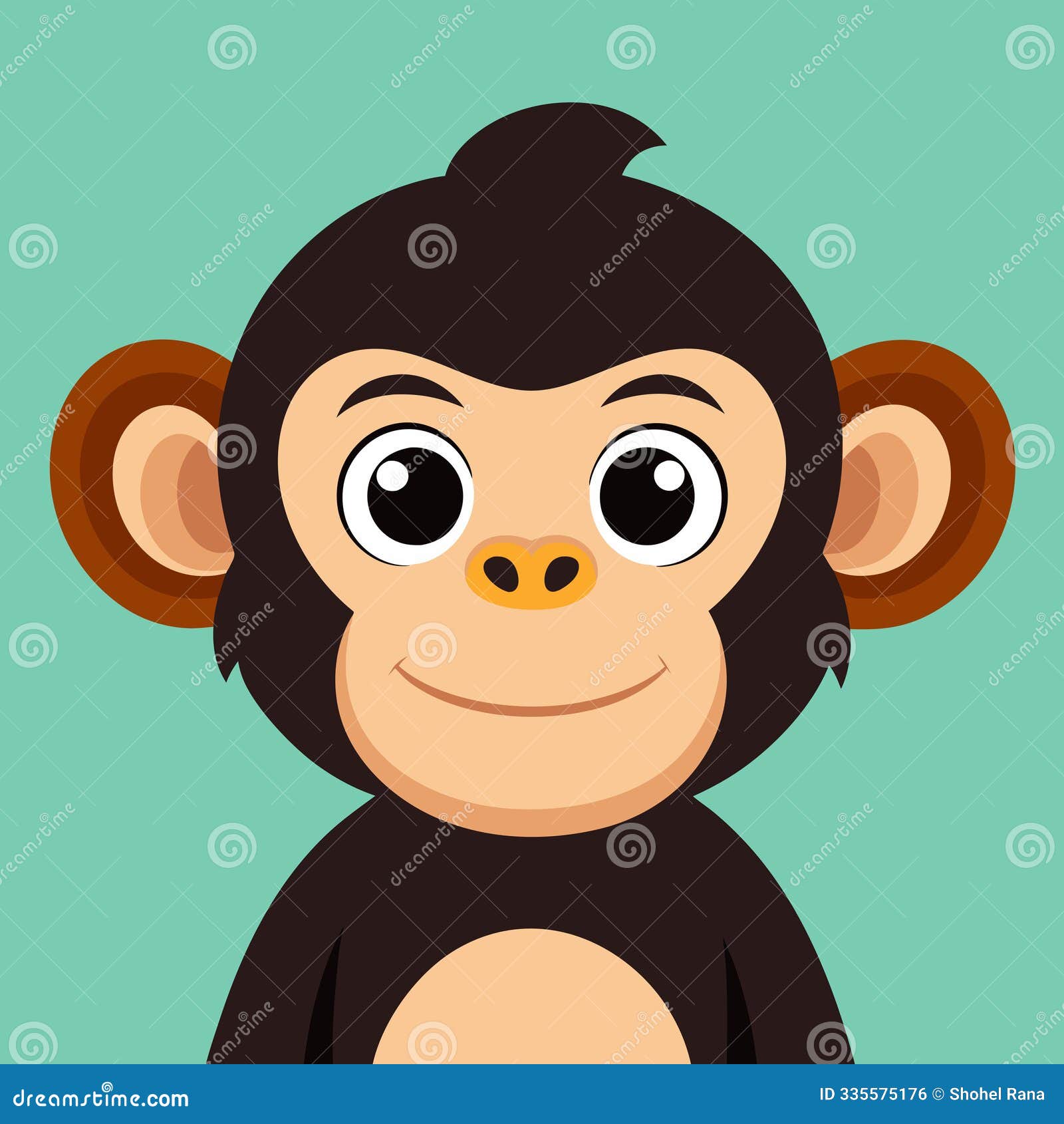 Print Adorable Chimpanzee Clipart Vector Illustration for Kids and Fun ...