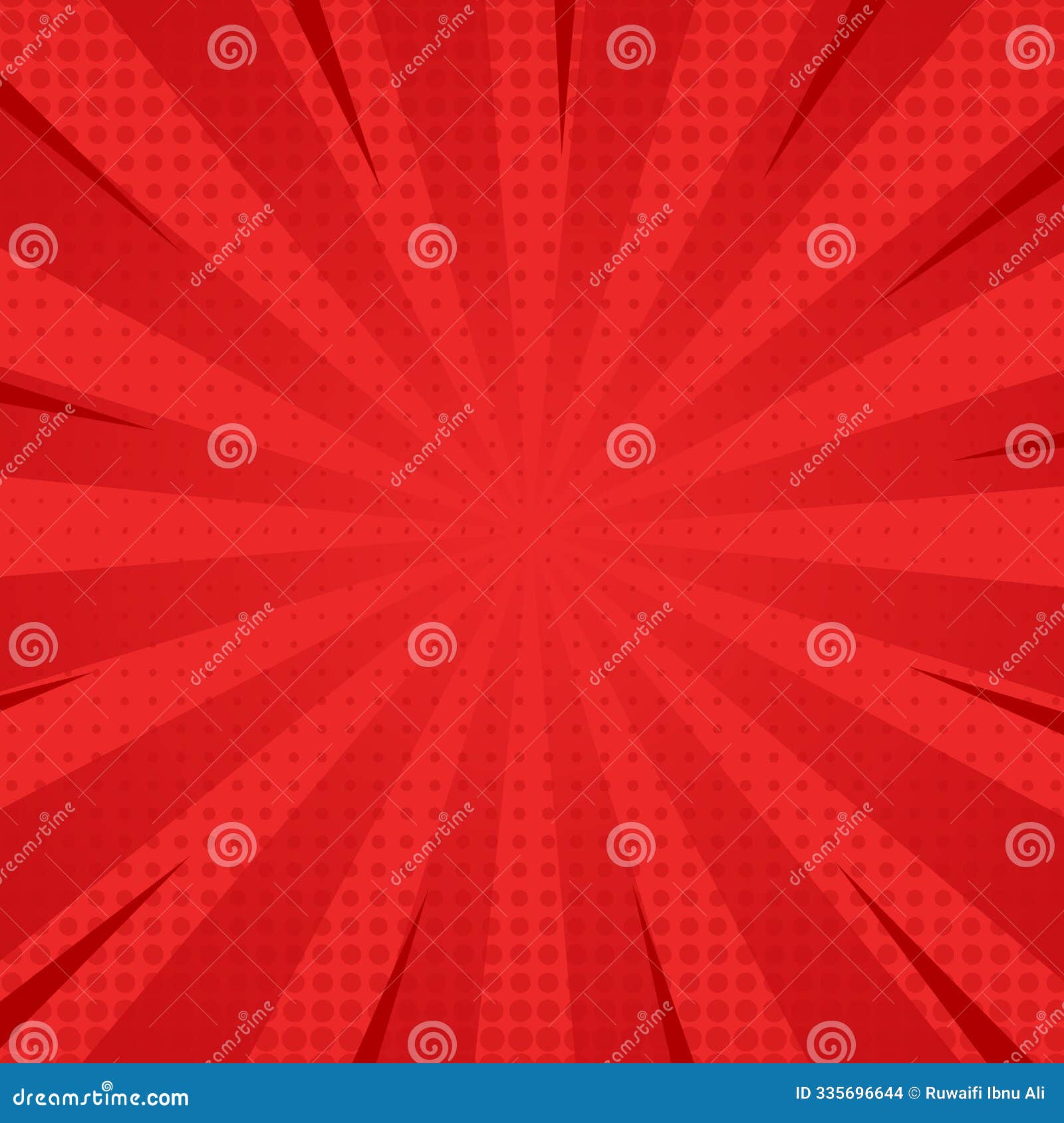Red Comic Sunburst Effect Background with Halftone. Pop Art Comic-style ...