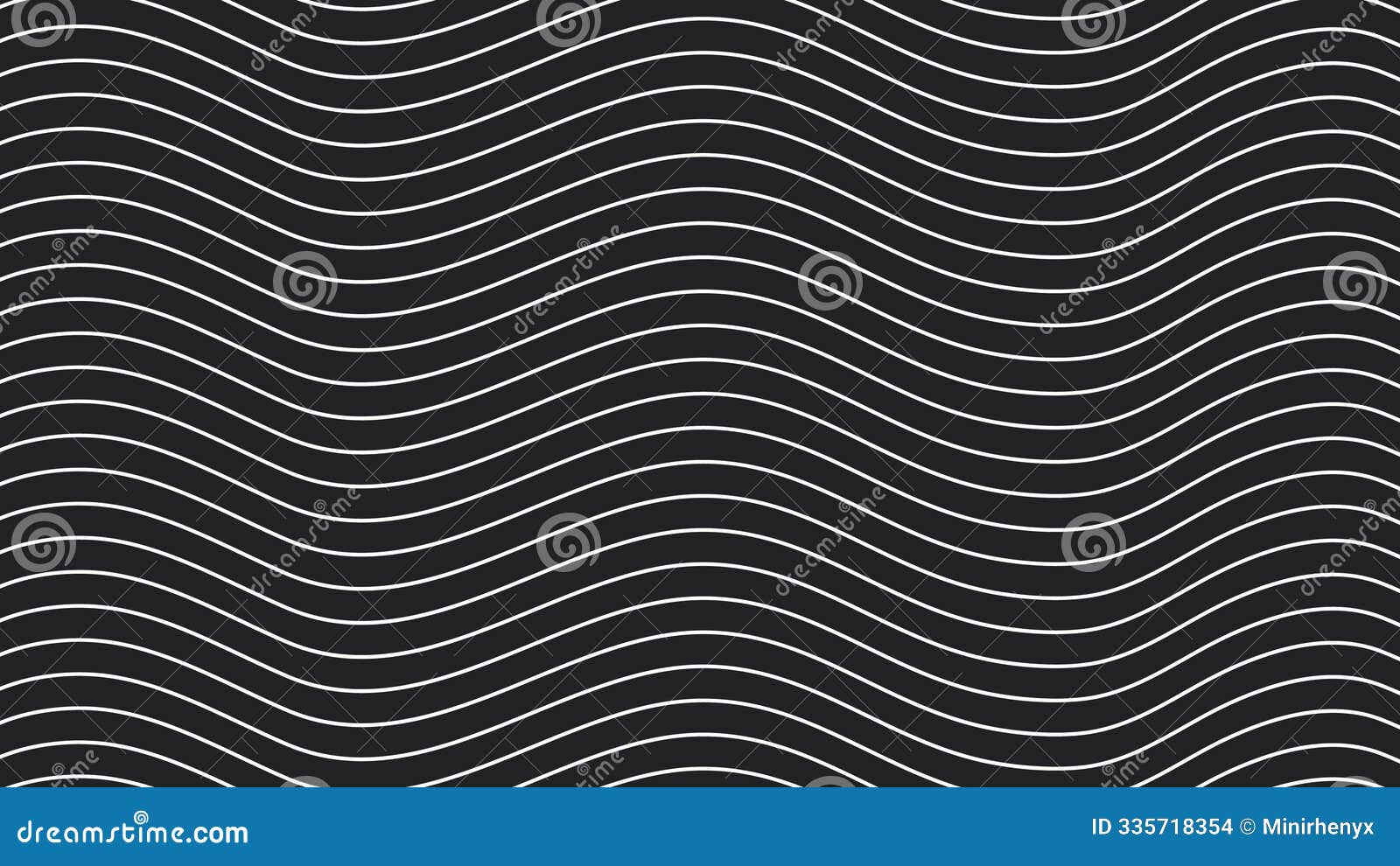 Inverted Wavy White Lines on Black Background Stock Illustration ...