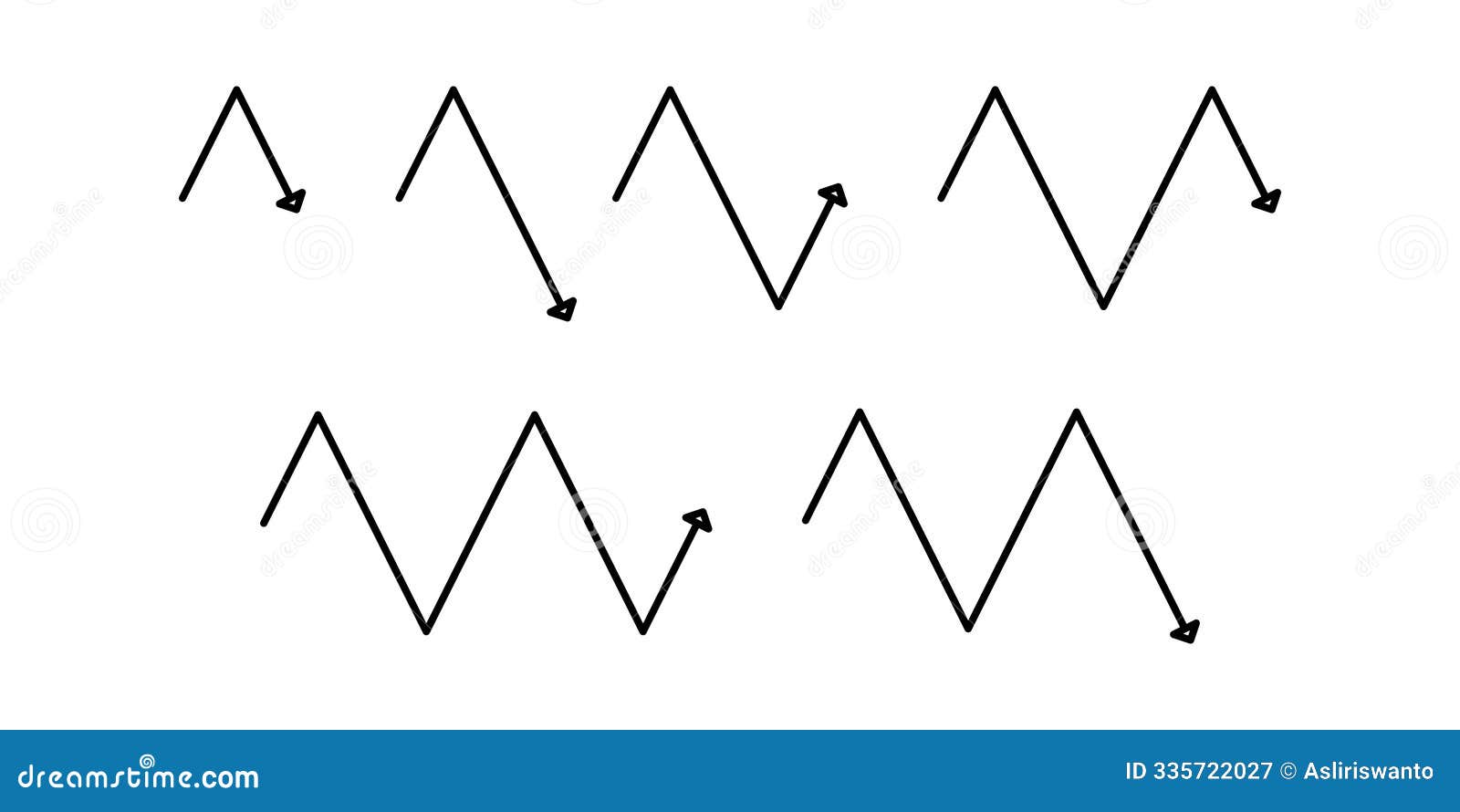 Collection of Zig Zag Arrow Icons Stock Vector - Illustration of logo ...