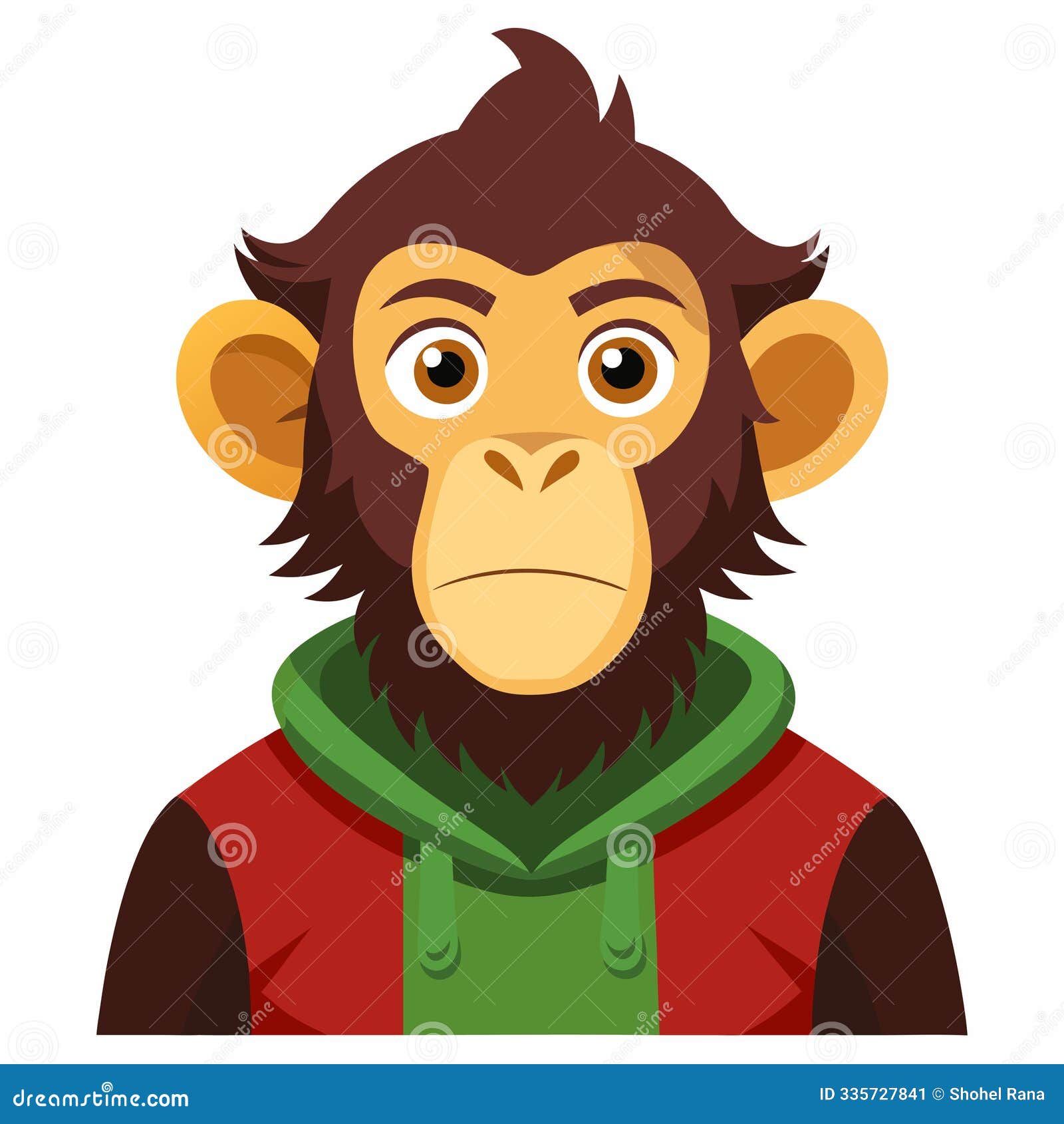 Print Handsome Monkey Clipart Vector Illustration with Detailed ...