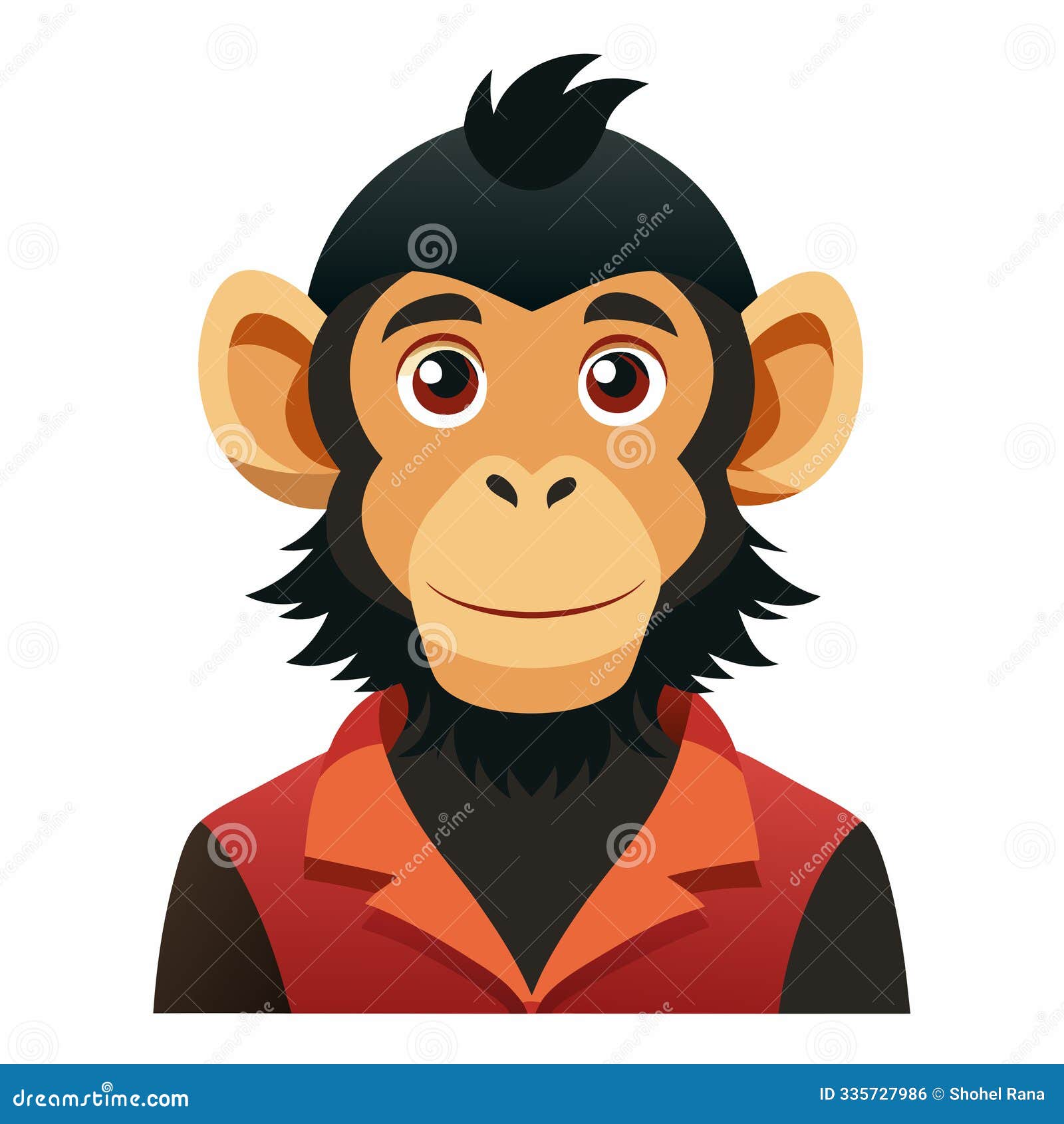 Print Handsome Chimpanzee Clipart Vector Illustration of a Charming and ...