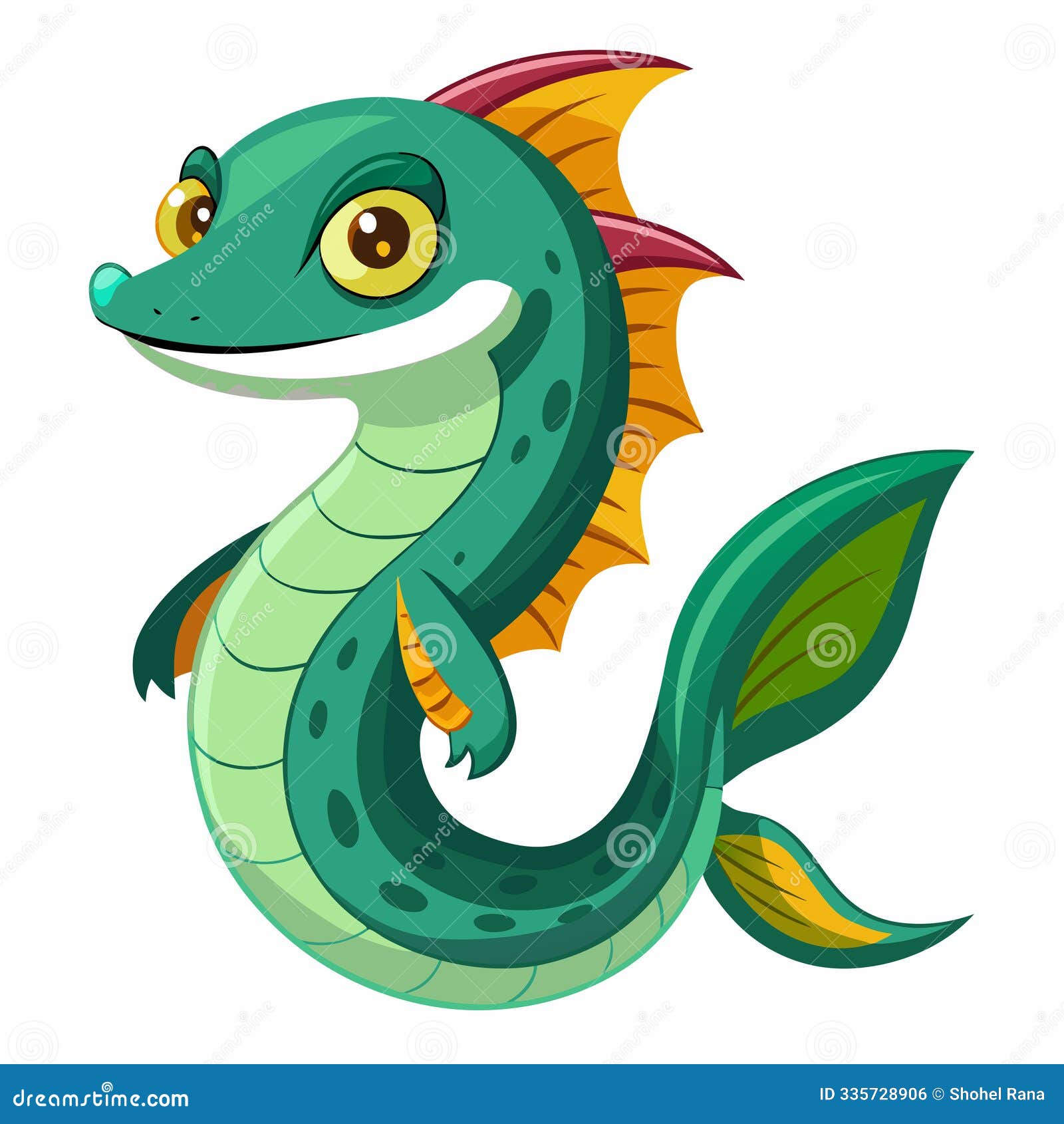 Print Handsome Eel Clipart Vector Illustration of a Graceful Underwater ...
