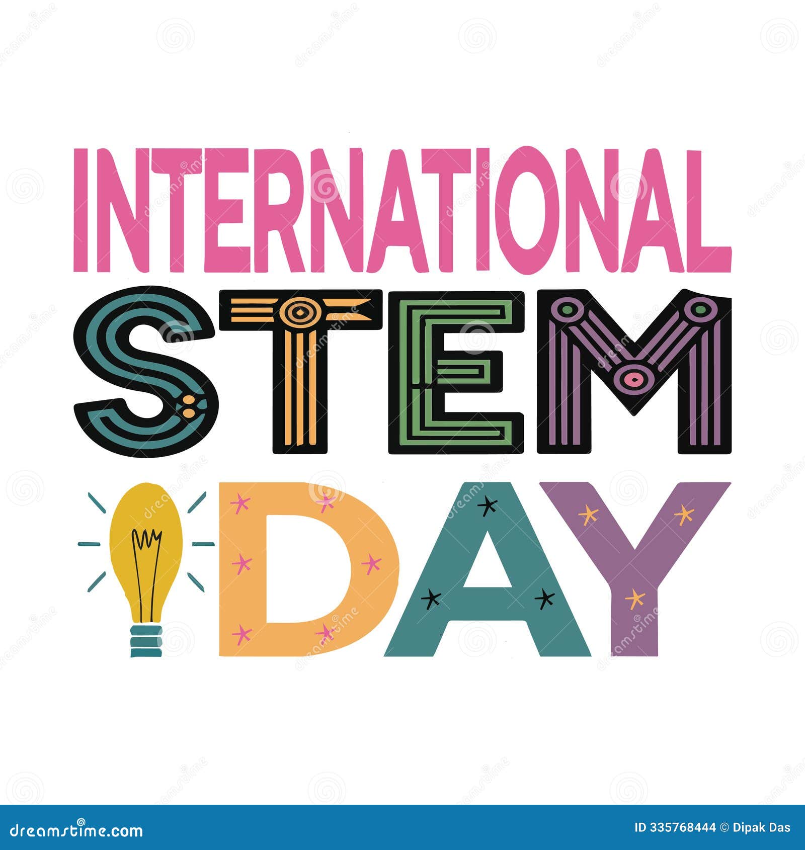 International STEM Day Vector Style Art & Illustration Stock Vector ...