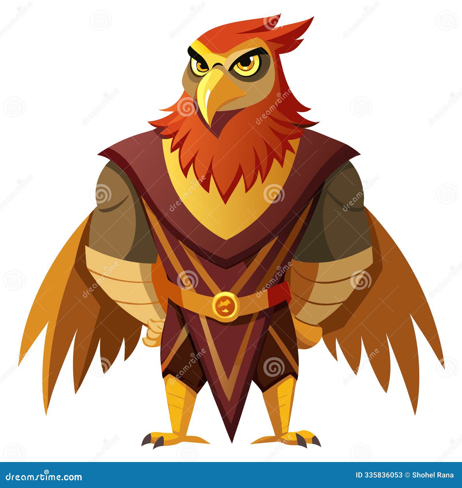 Print Handsome Hawk Clipart Vector Illustration in Detailed Artistic ...