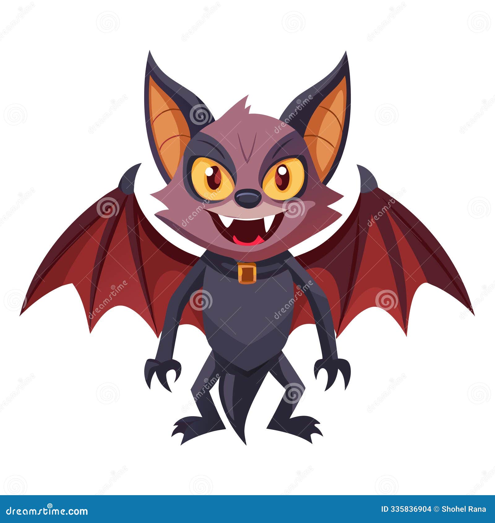 Print Handsome Bat Clipart Vector Illustration Featuring Detailed and ...