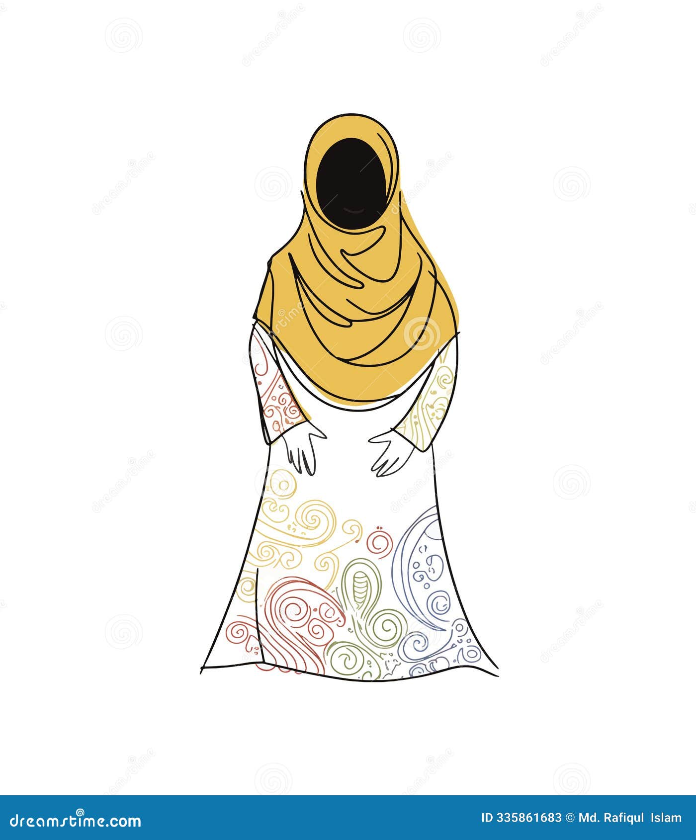 Hijab Look for All Type of Girl Drawing Stock Vector - Illustration of ...