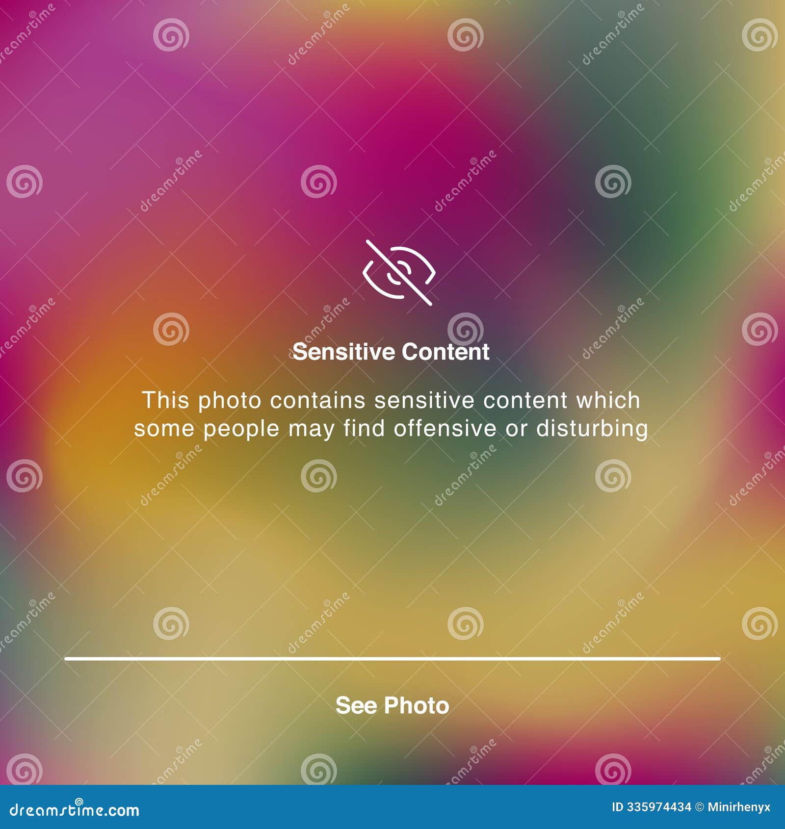 Sensitive Content Blurred Screen Censored Cover Preview Template Stock ...