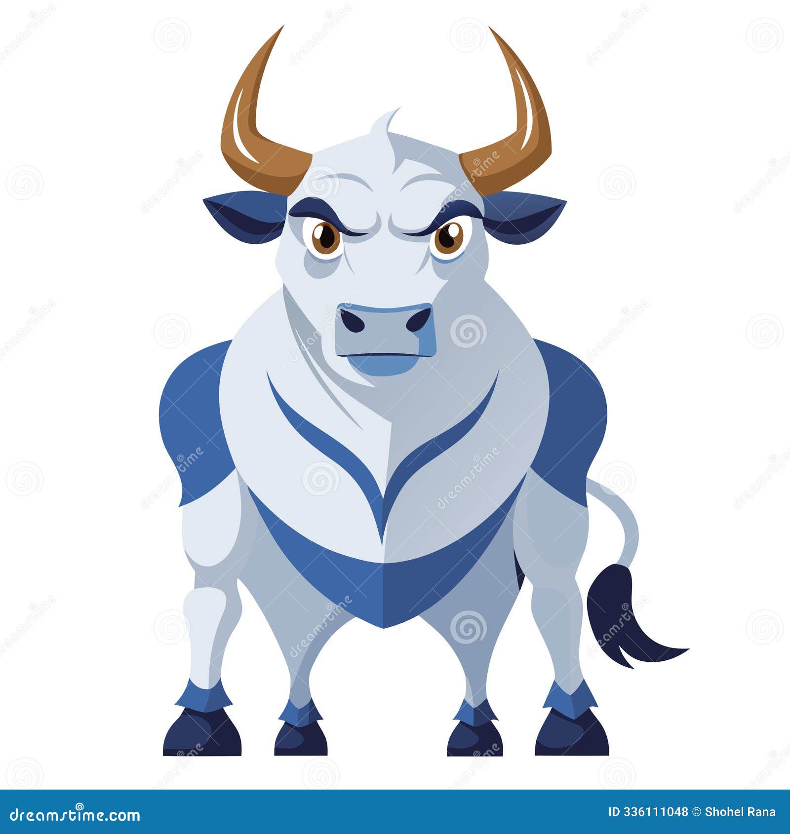 Print Handsome Bull Clipart Vector Illustration in Detailed Style for ...