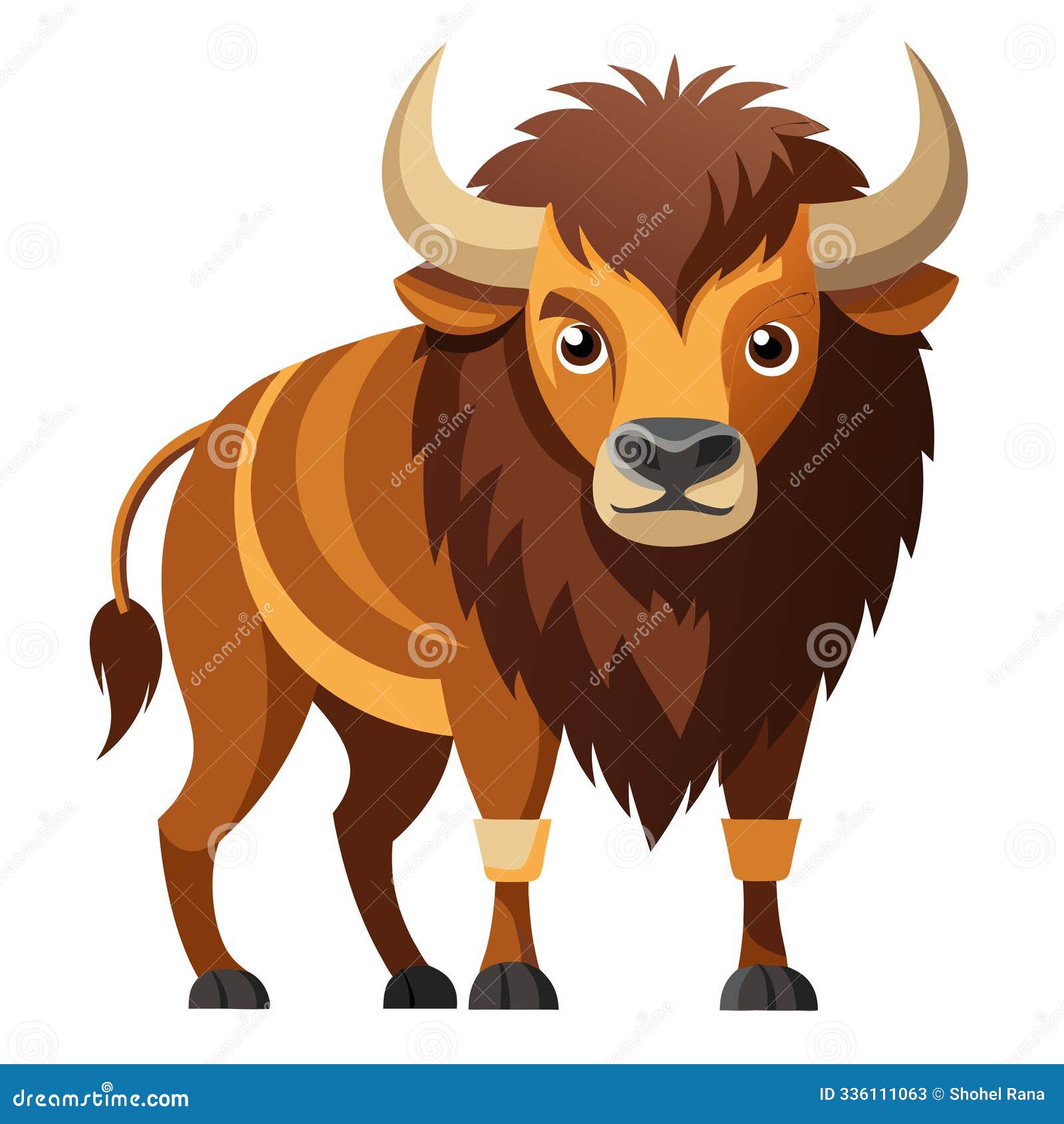 Print Handsome Bison Clipart Vector Illustration Of Majestic American ...
