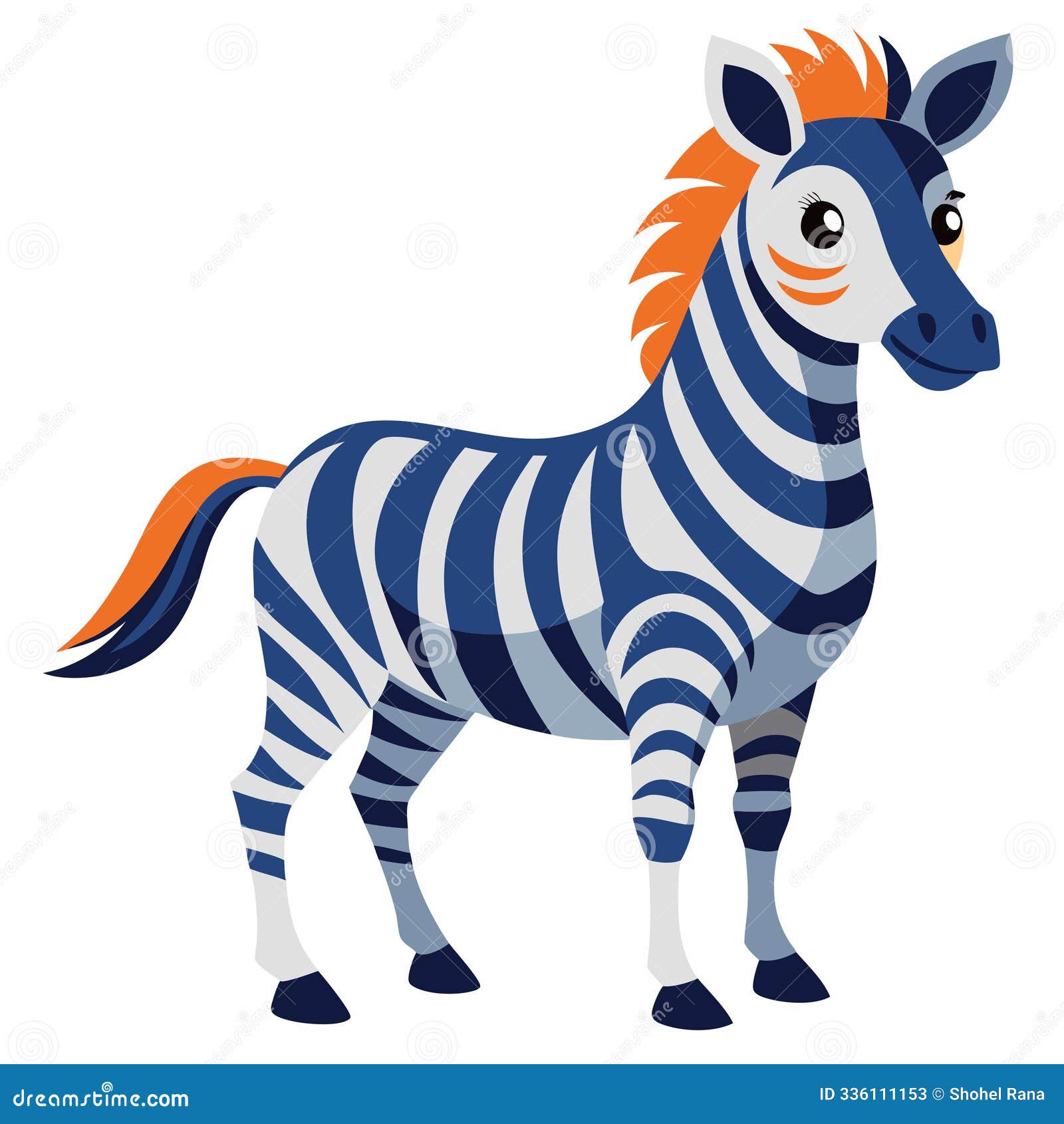 Print Handsome Zebra Clipart Vector Illustration of a Stylish and ...