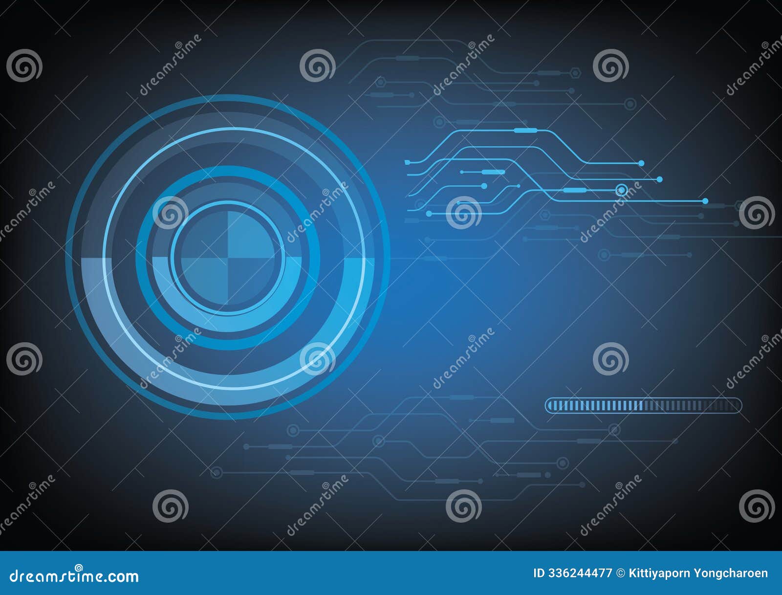 Blue Digital Technology Background, Illustration Design Idea Concept ...