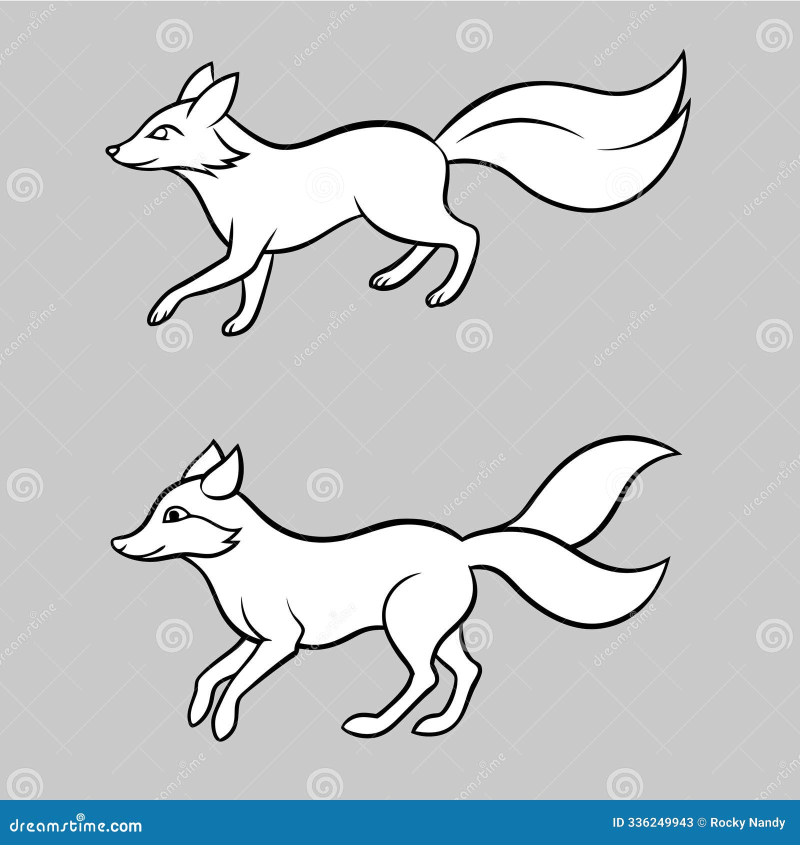 A running fox vector stock vector. Illustration of manipulated - 336249943