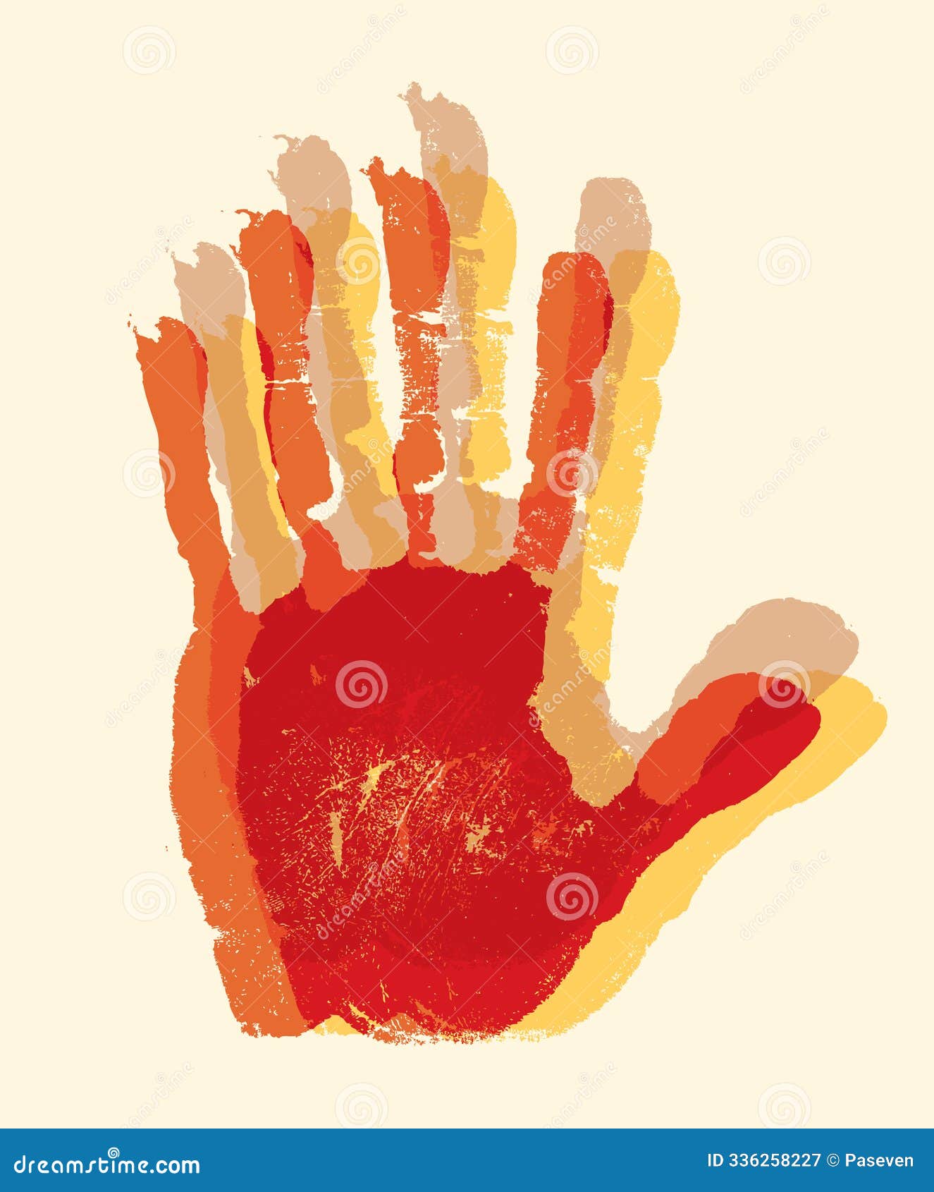 Colored Prints of Human Palm Hand Stock Vector - Illustration of ...