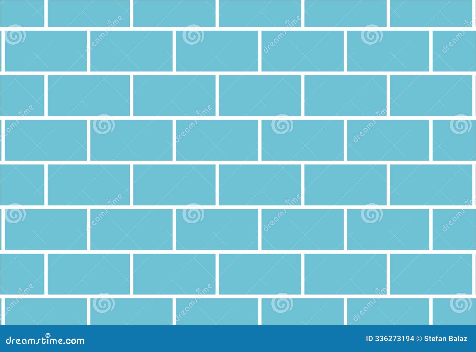 Brick Pattern. Seamless Vector Blue Color Brick Wall Background. Light ...