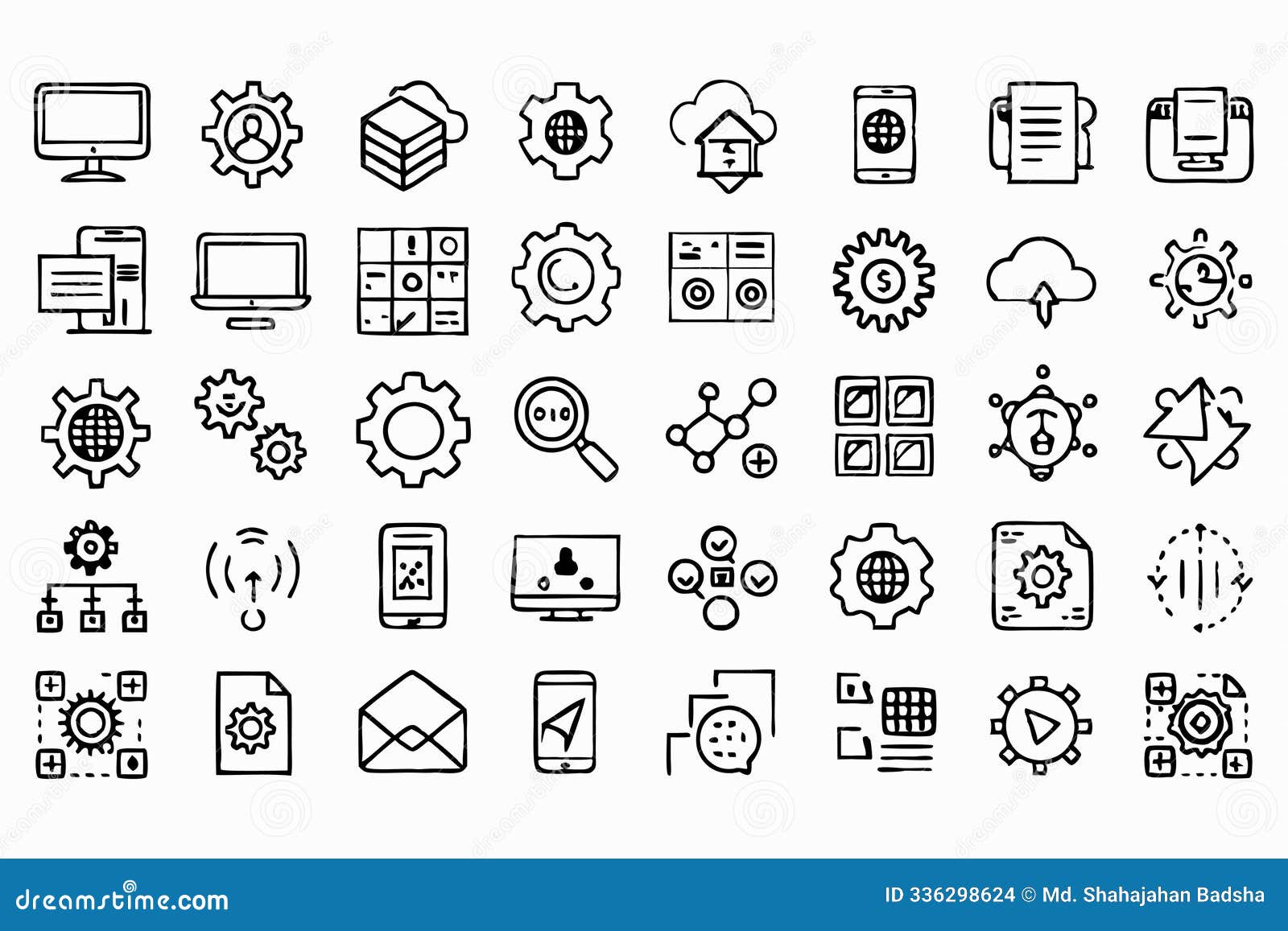 UI, it, Technology Icons Vector Stock Illustration - Illustration of ...