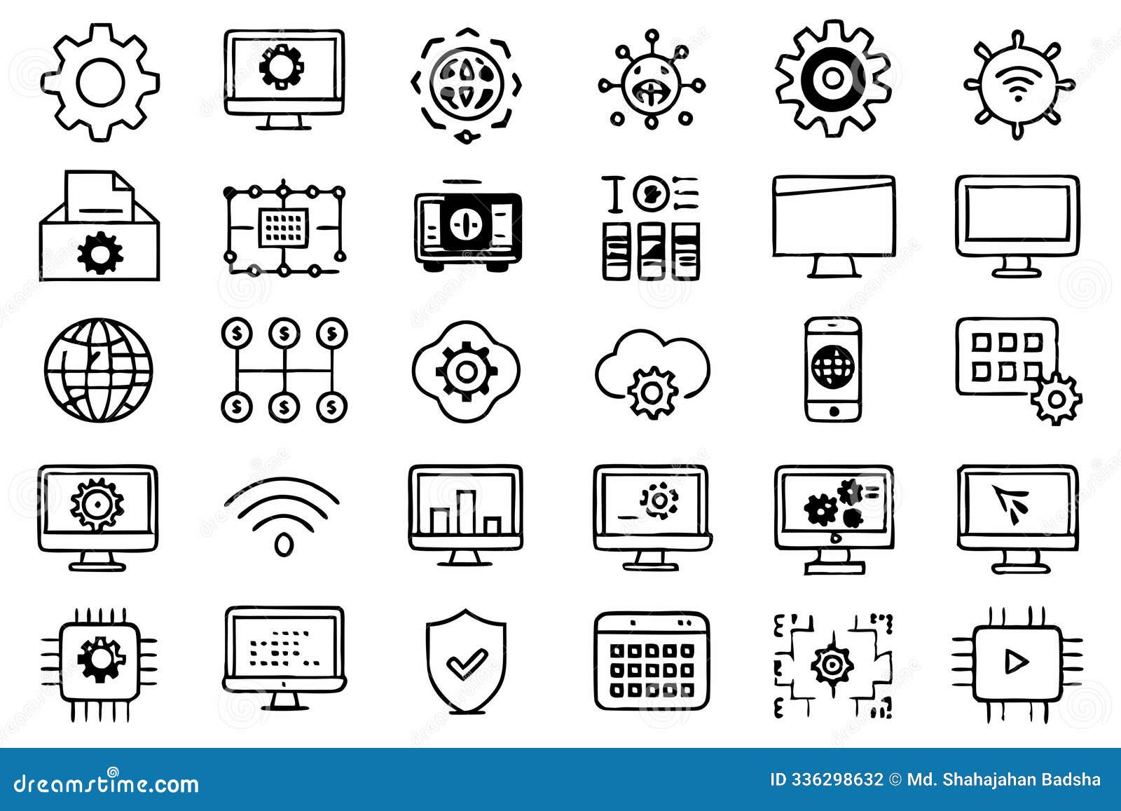 UI, it, Technology Icons Vector Stock Illustration - Illustration of ...