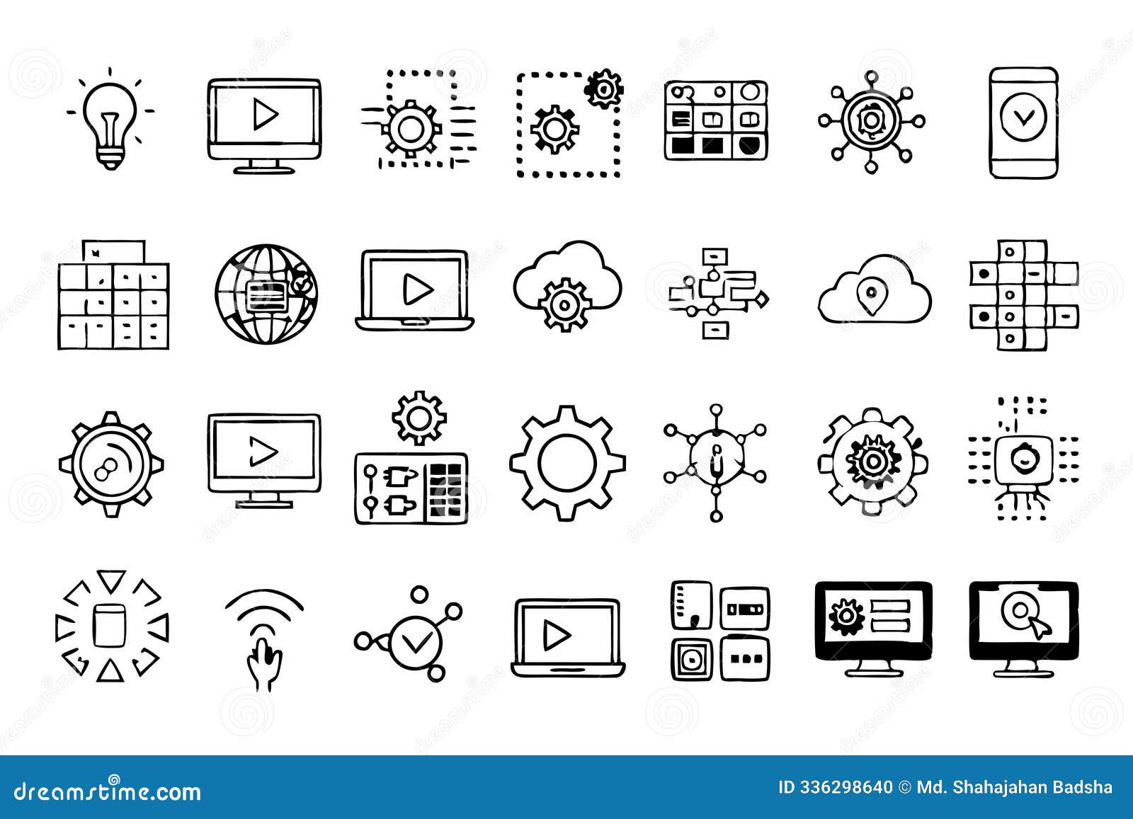 UI, it, Technology Icons Vector Stock Illustration - Illustration of ...
