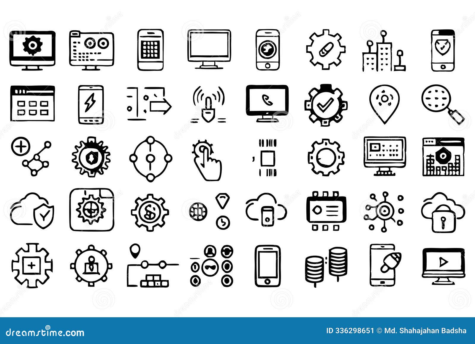 UI, it, Technology Icons Vector Stock Illustration - Illustration of ...