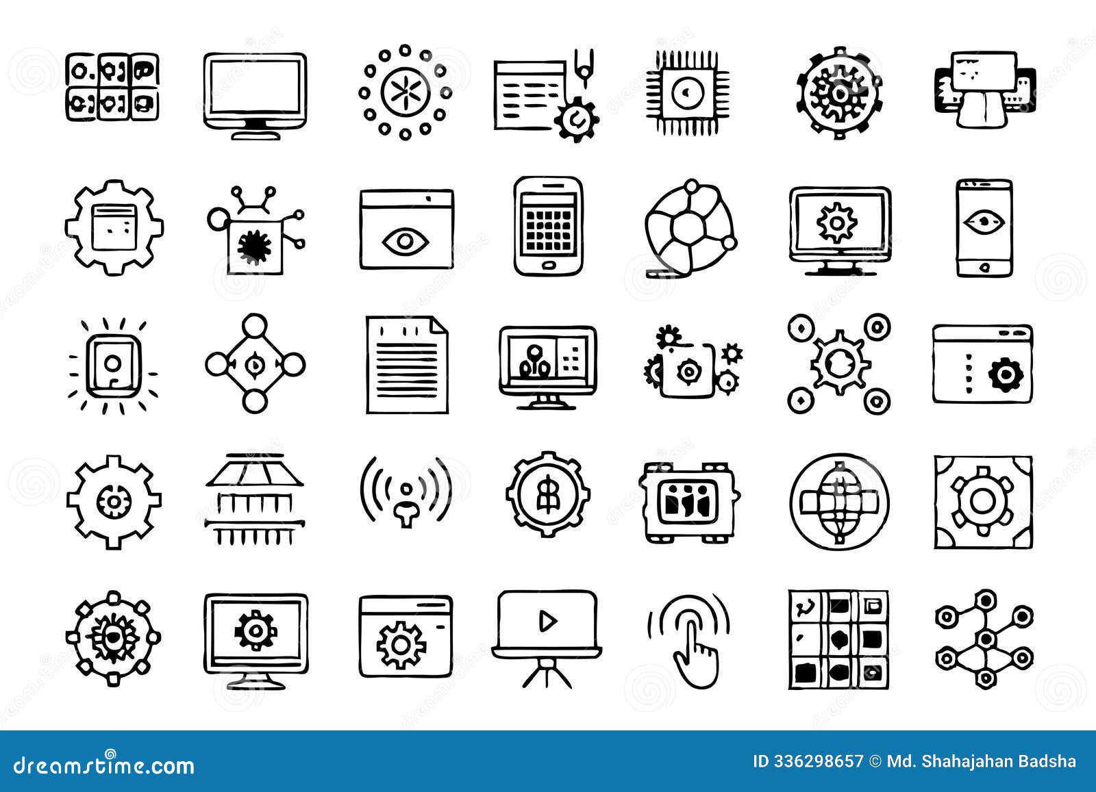 UI, it, Technology Icons Vector Stock Illustration - Illustration of ...