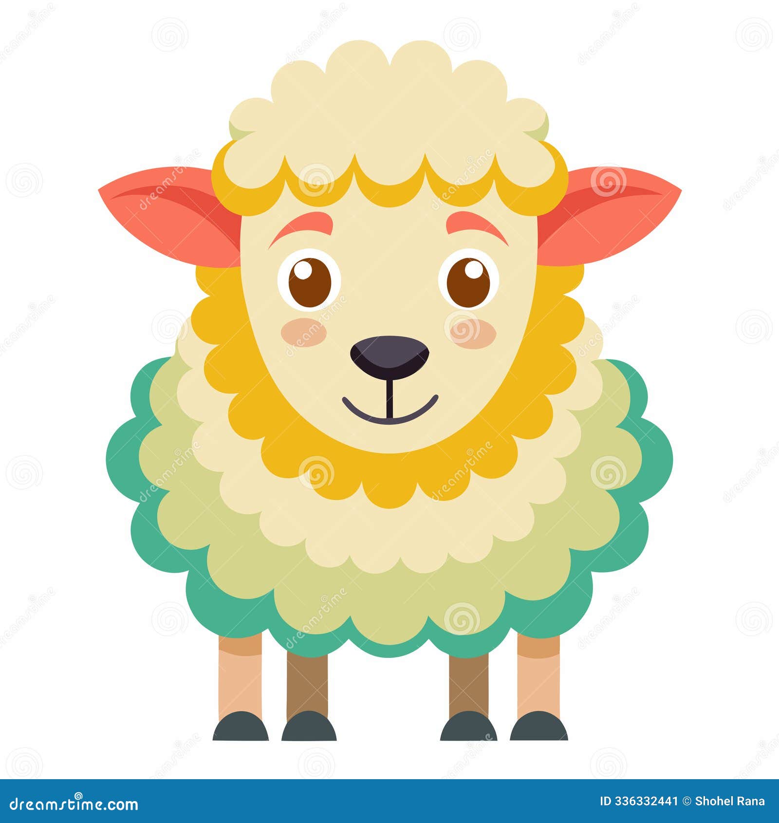 Print Handsome Sheep Clipart Vector Illustration Featuring Detailed And ...