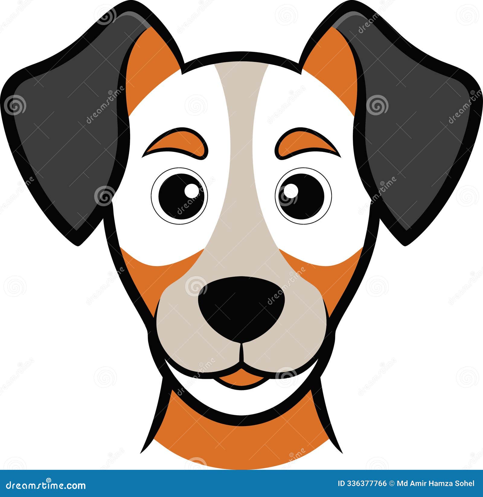 Dog Head Cartoon Vector Illustration Stock Illustration - Illustration ...