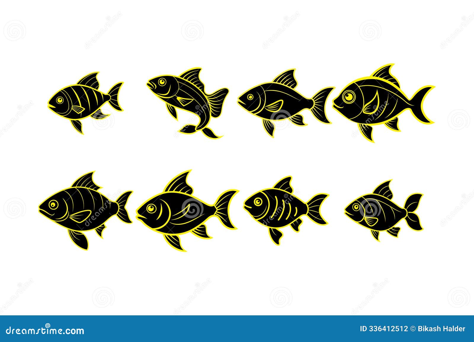Colorful Marine Fish Vector Illustration Stock Vector - Illustration of ...