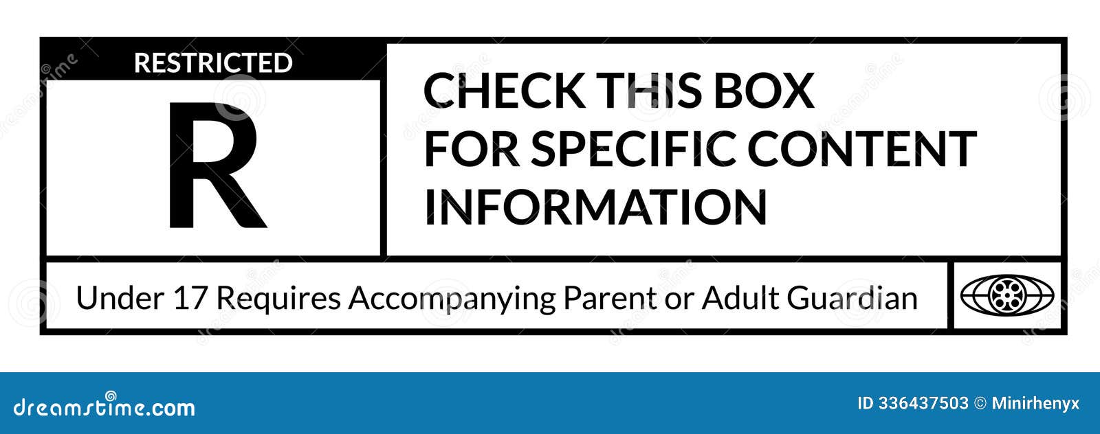 R Restricted Film Rating System Label Stock Vector - Illustration of ...