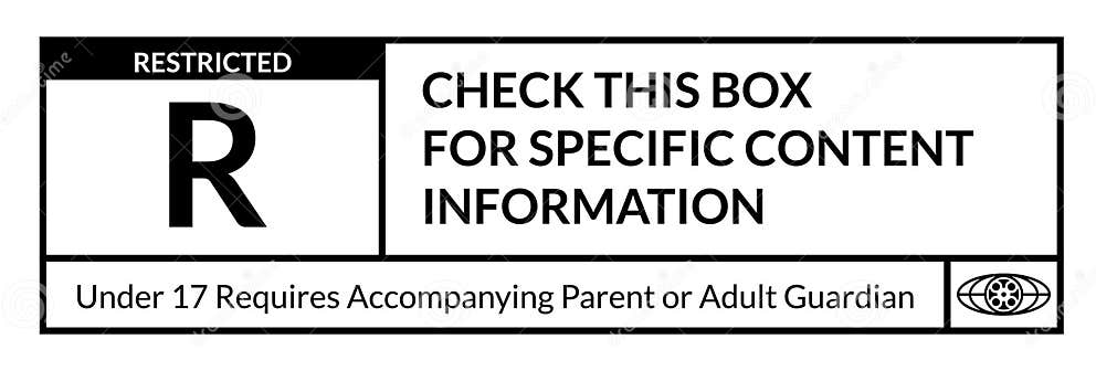 R Restricted Film Rating System Label Stock Vector - Illustration of ...