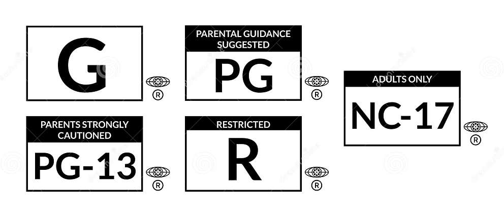 Film Rating System Label Sticker Set Stock Vector - Illustration of ...
