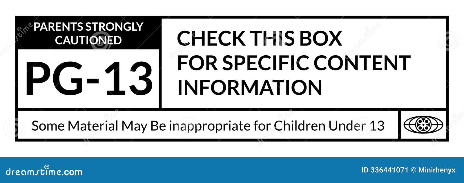 PG-13 Film Rating System Label Stock Vector - Illustration of safe ...