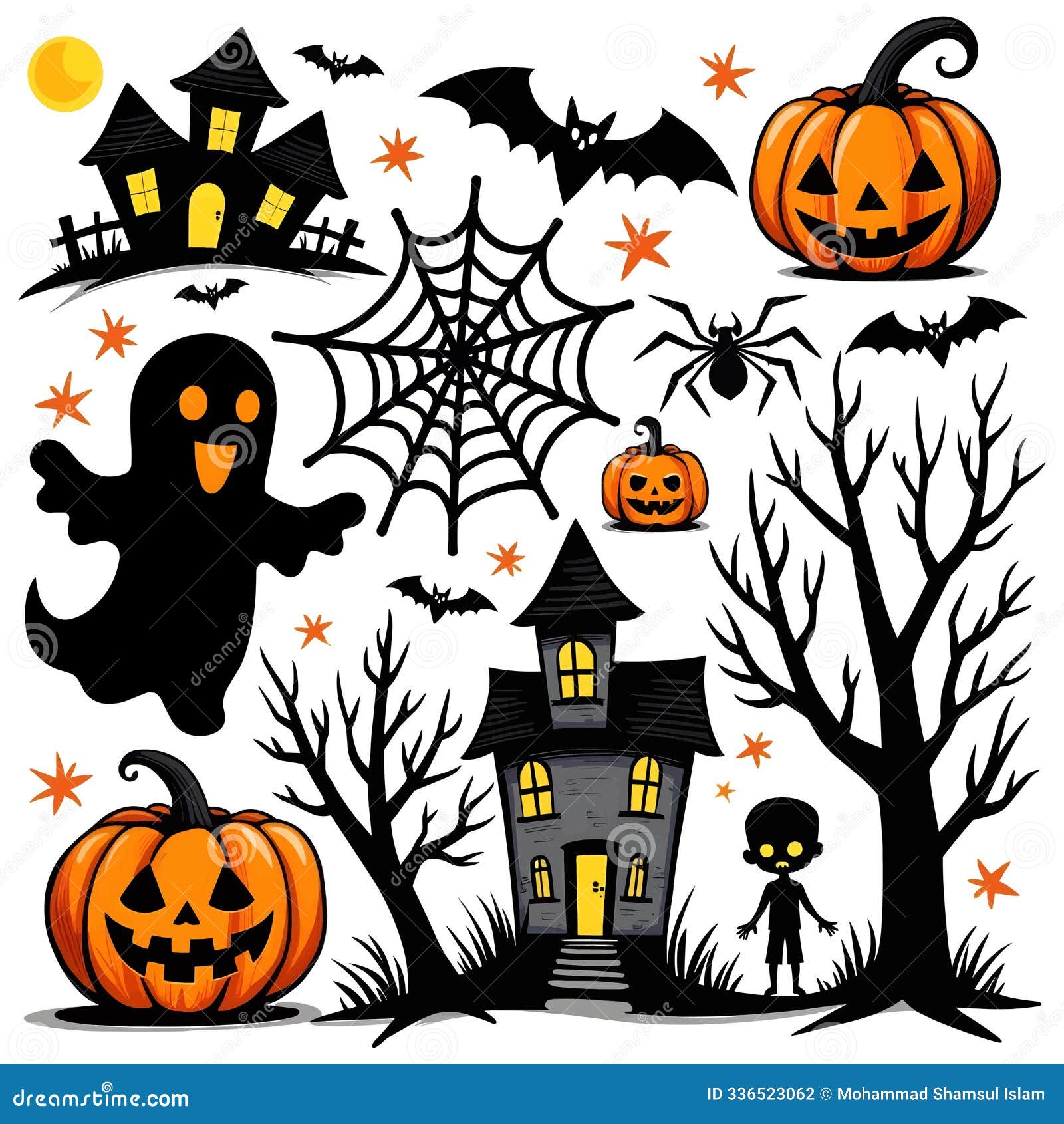 Vector Set Illustration for Halloween Stock Illustration - Illustration ...