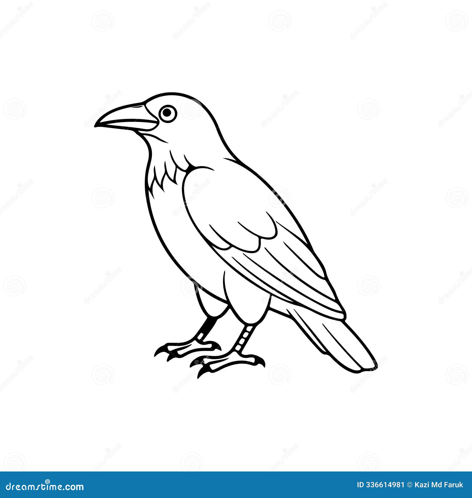 Soaring Crow: Minimalist Line Art in Vector Stock Illustration ...